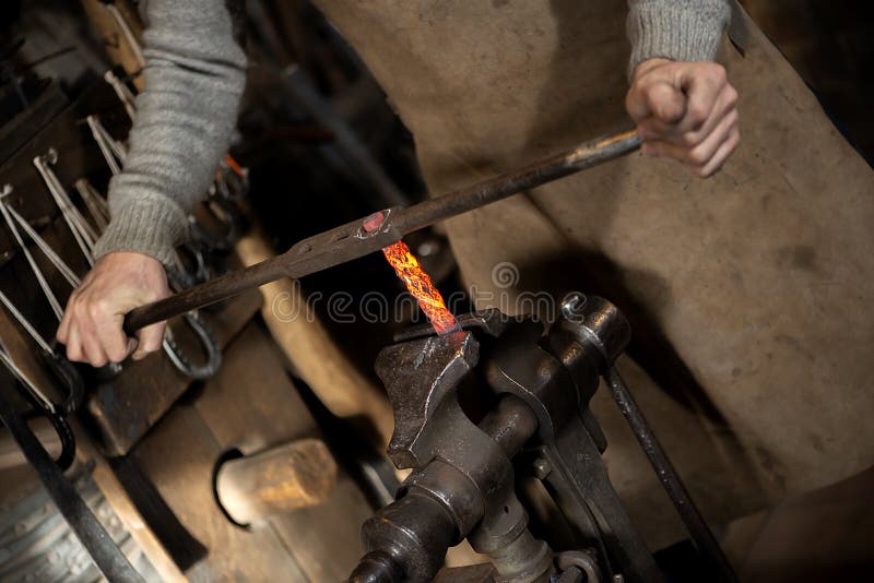 Close-up of Blacksmith Hands Holding Working Tools Stock Photo - Image ...