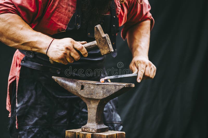 Close-up of a Blacksmith S Hands Working Stock Photo - Image of close ...