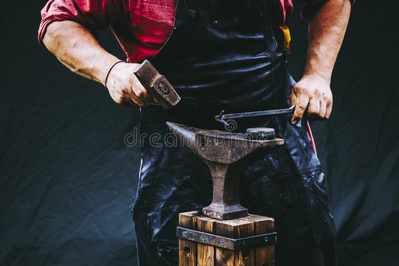 Close-up of a Blacksmith S Hands Working Stock Image - Image of steel ...