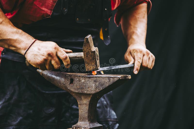 Close-up of a Blacksmith S Hands Working Stock Photo - Image of ...
