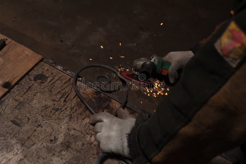 Close-up - Blacksmith Working Process. Stock Image - Image of ironsmith ...