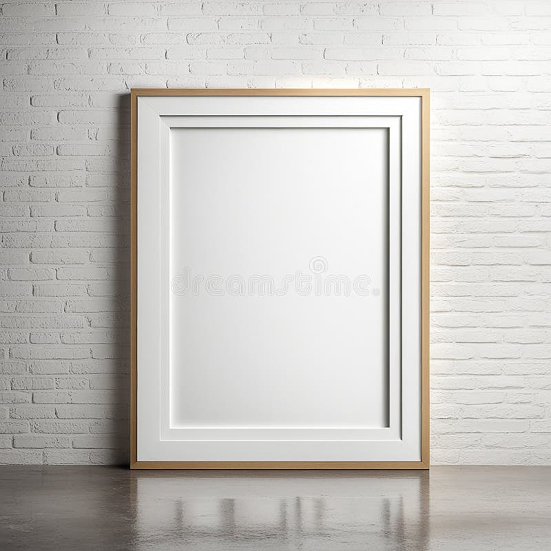 Close Up Blank Frame Mockup on Wall in the Room. Frame Mockup Design ...
