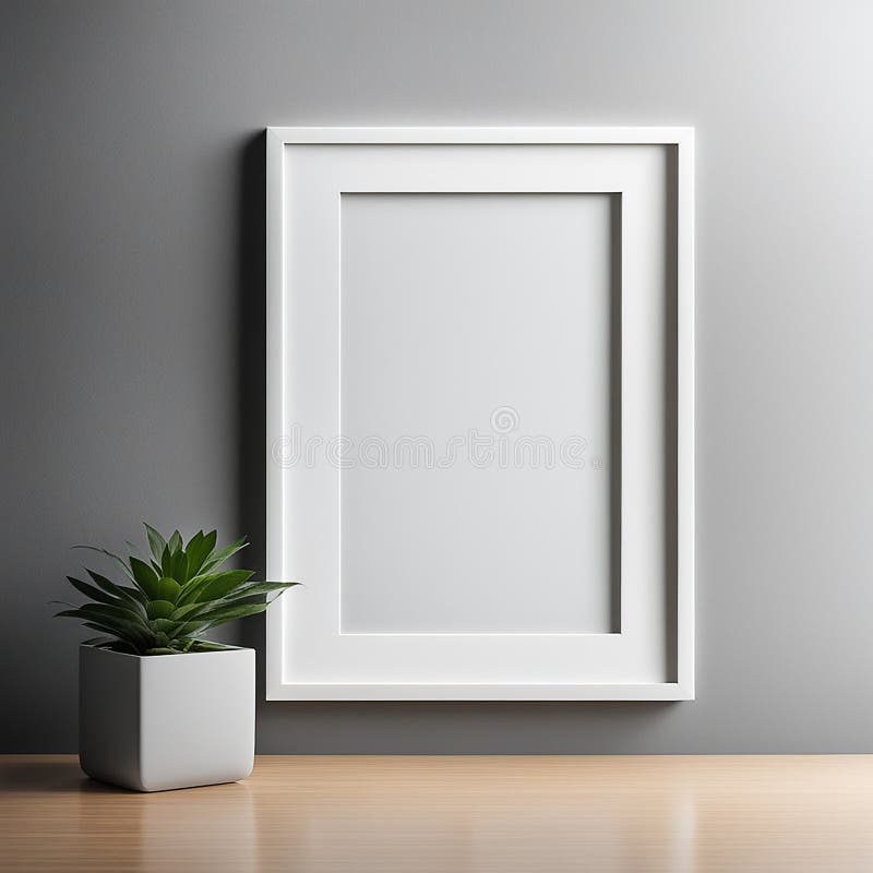 Close Up Blank Frame Mockup on Wall in the Room. Frame Mockup Design ...