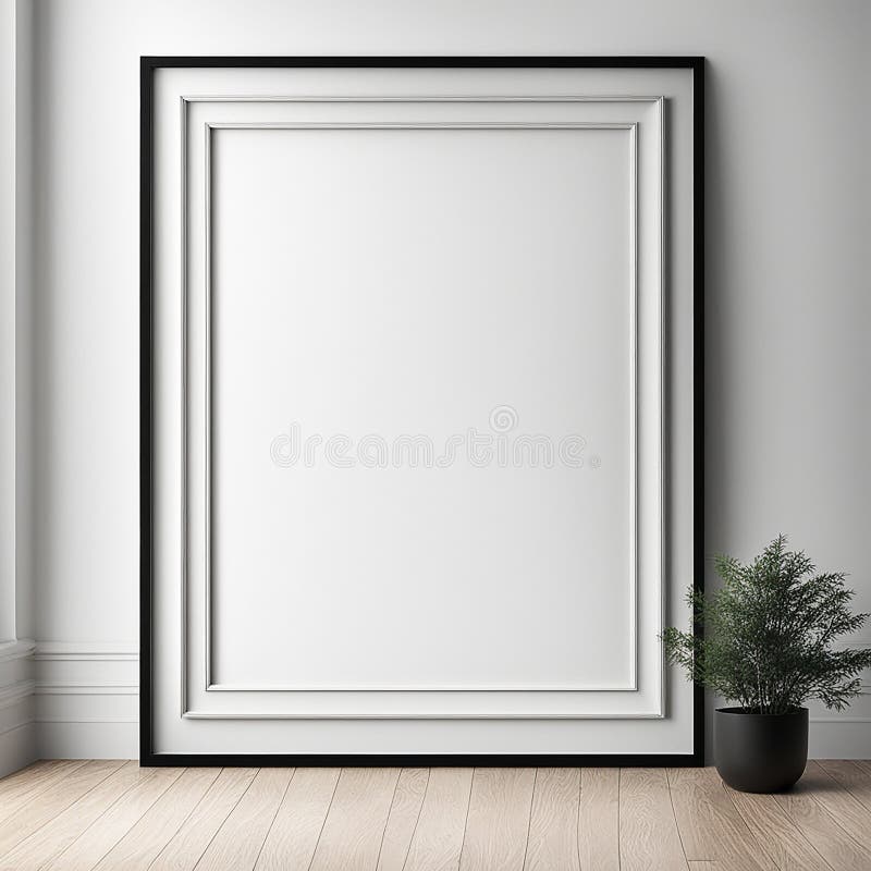 Close Up Blank Frame Mockup on Wall in the Room. Frame Mockup Design ...