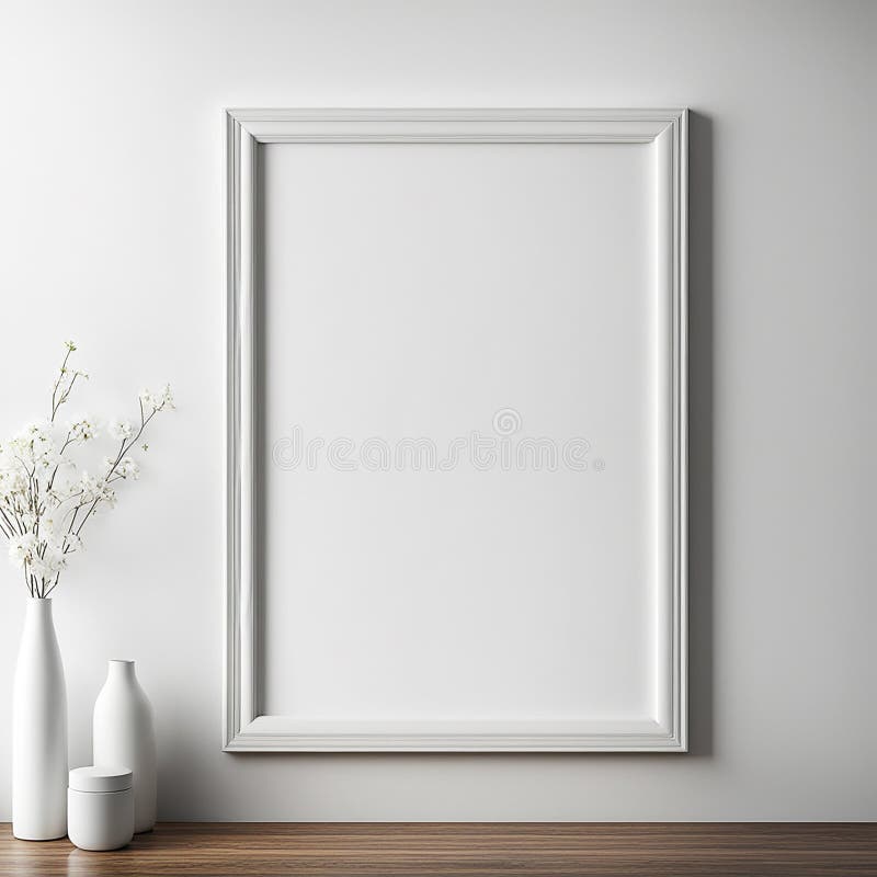 Close Up Blank Frame Mockup on Wall in the Room. Frame Mockup Design ...