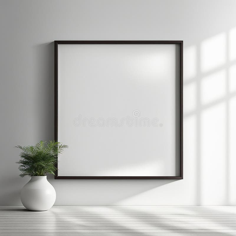 Close Up Blank Frame Mockup on Wall in the Room. Frame Mockup Design ...
