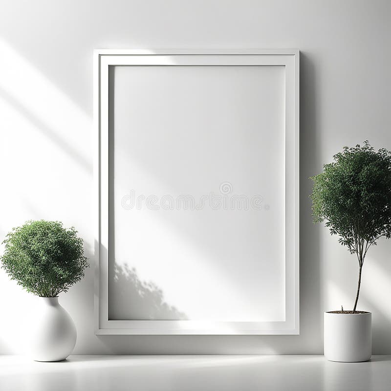 Close Up Blank Frame Mockup on Wall in the Room. Frame Mockup Design ...
