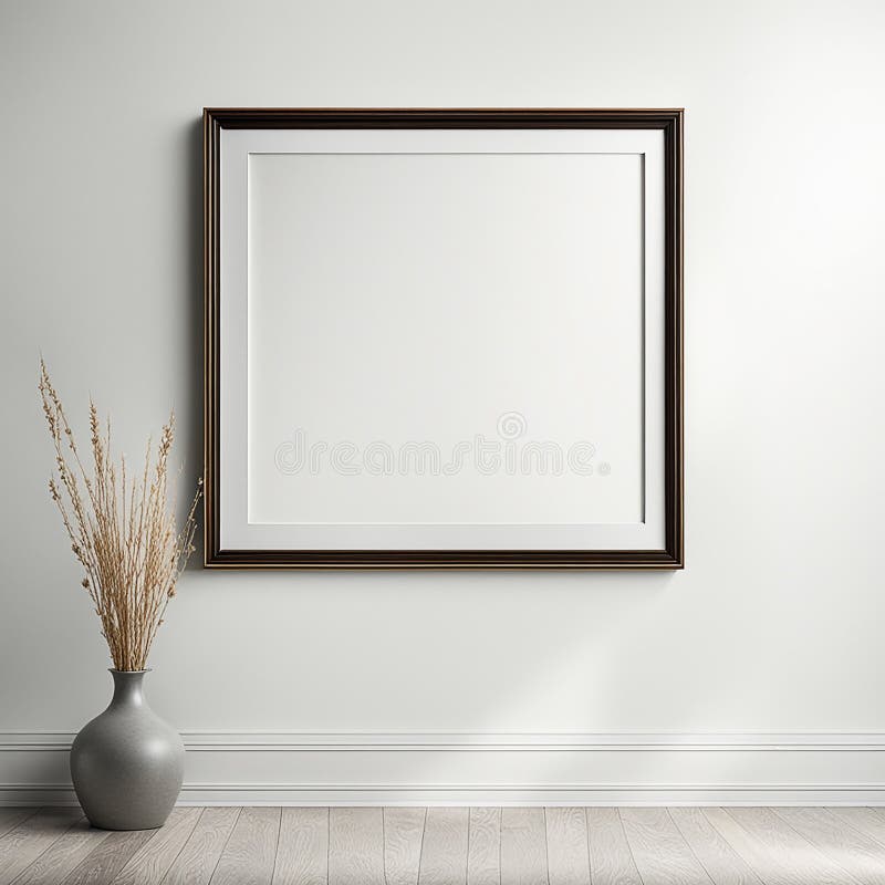 Close Up Blank Frame Mockup on Wall in the Room. Frame Mockup Design ...