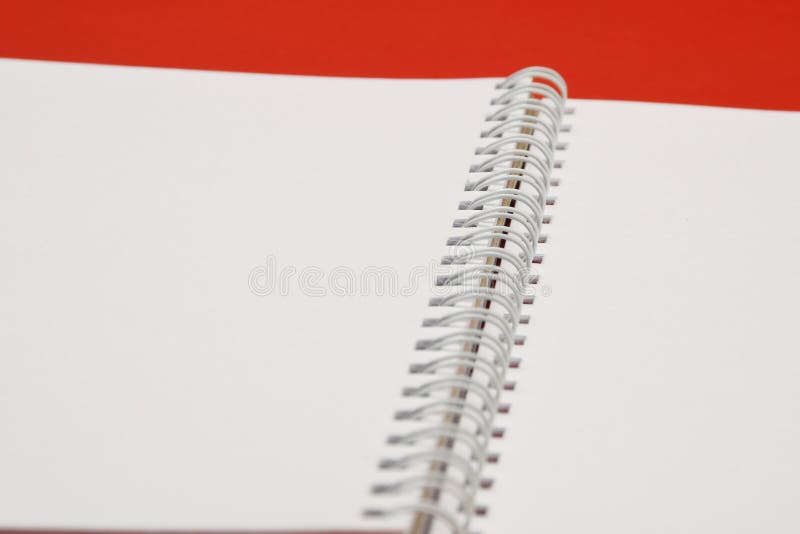 Close-up Blank Notebook with White Papers and White Springs. Stock ...