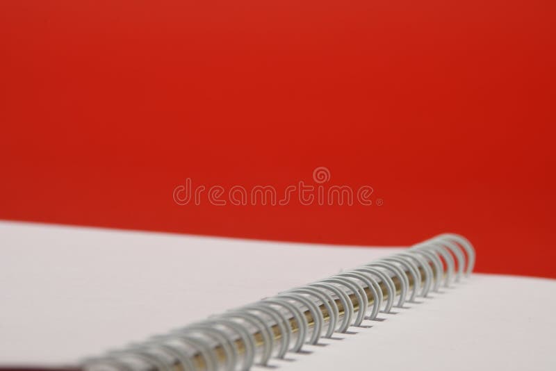 Close-up Blank Notebook with White Papers and White Springs. Stock ...