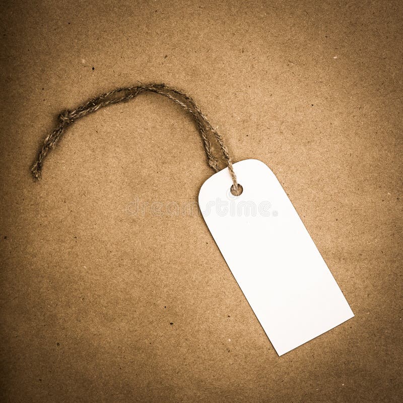 Close Up of Blank Price Label on an Old Paper Stock Photo - Image of ...