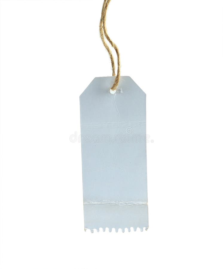 Blank Price Tag or Label with Thread Isolated White Background. Stock ...