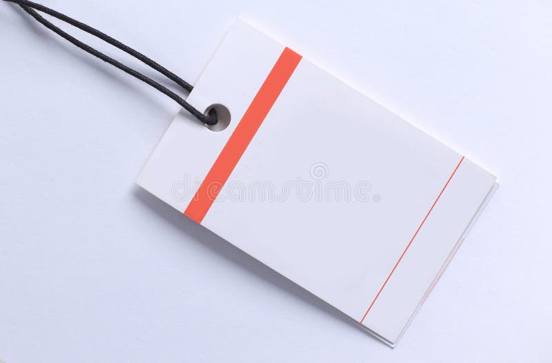 Blank Price Tag or Label with Thread Isolated White Background. Stock ...