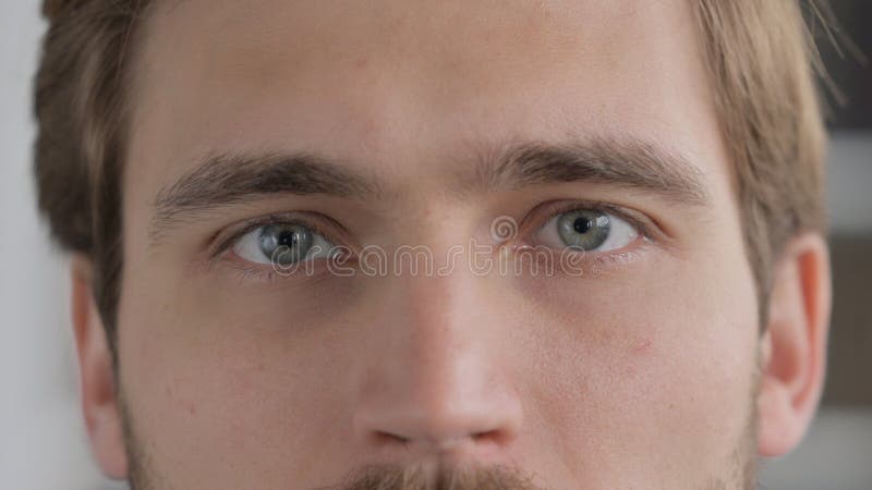 Close Up of Blinking Eyes of Man Looking at the Camera Stock Image ...