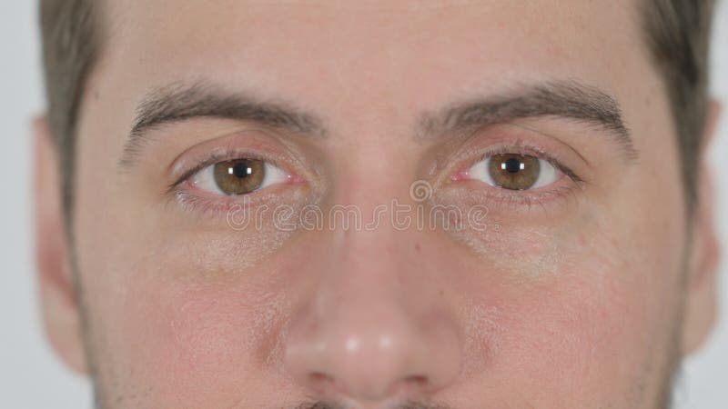 Close Up of Blinking Eyes of Man Looking at the Camera Stock Photo ...