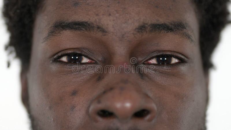 Close Up of Blinking Eyes of Casual African Man Stock Image - Image of ...
