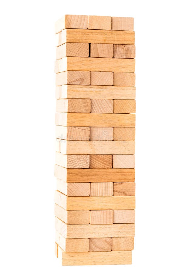 Close Up Blocks Wood Game Isolated on White Background Stock Image ...