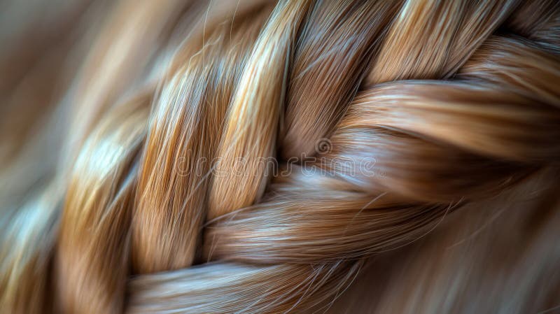 Close-up of a Blonde Braid with Subtle Highlights Stock Illustration ...