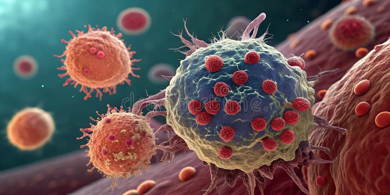 Closeup of Blood Cancer Cells Highlighting Their Unique Structures ...