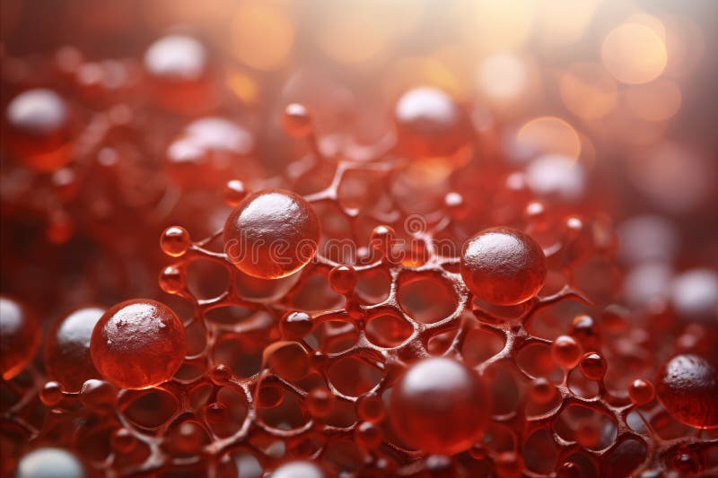 Close Up of Blood Cells in Circulation with Abstract Background and ...