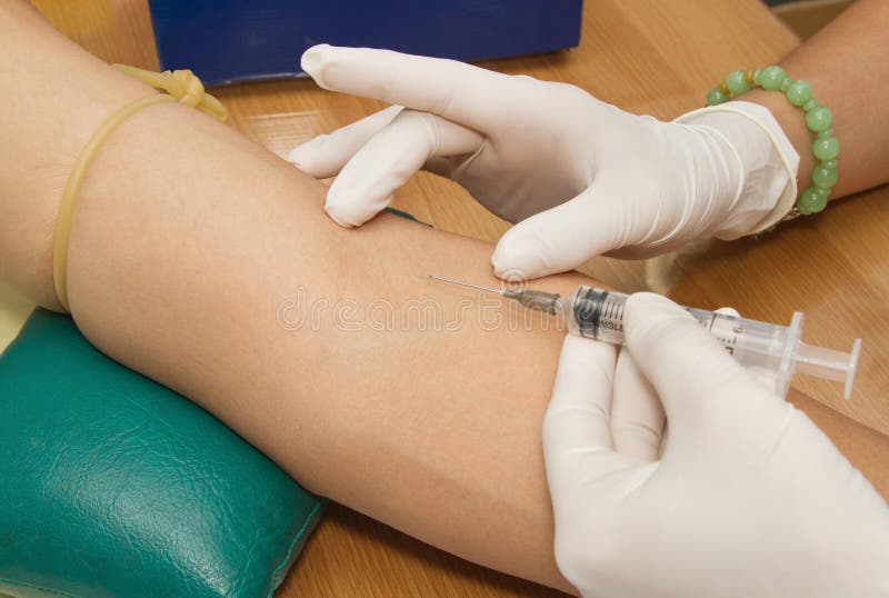 Close Up of Blood Extraction Stock Photo - Image of syringe, flesh ...