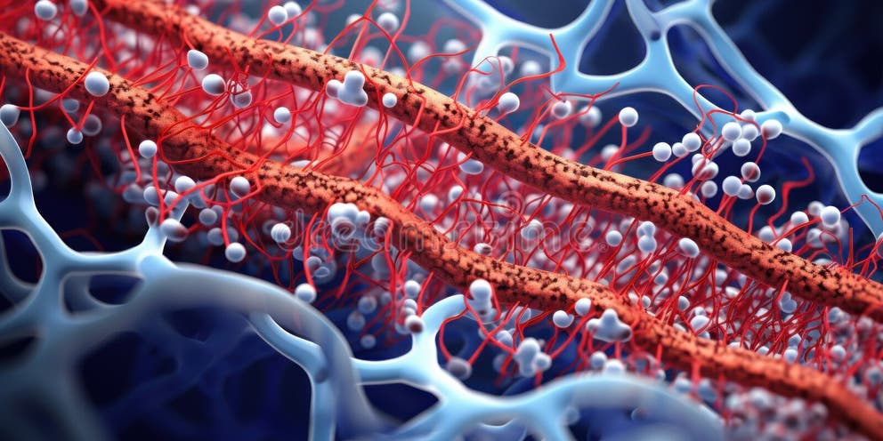 A Close Up of a Blood Vessel Stock Illustration - Illustration of ...