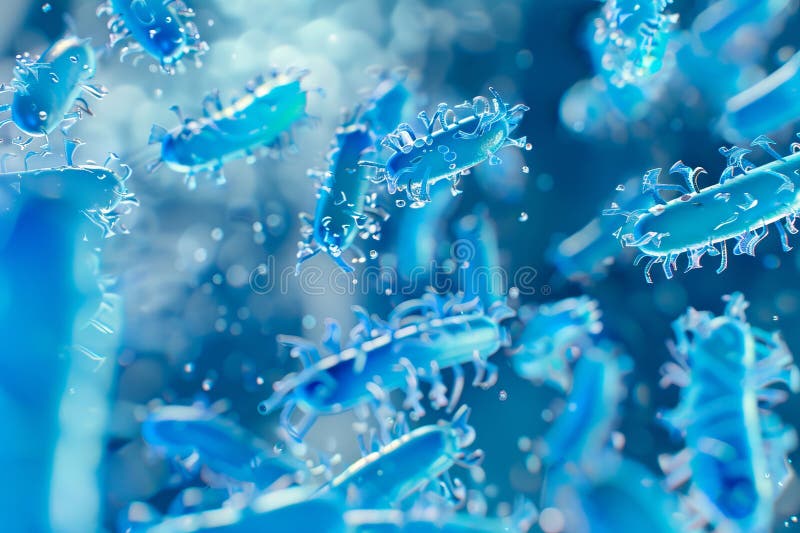 A Close Up of Blue Bacteria in the Water Stock Image - Image of bubble ...