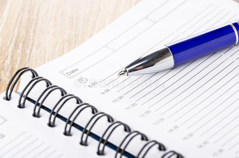 Blue Notepad, Calculator, Ballpoint Pen And Coffee On Table Stock Image ...