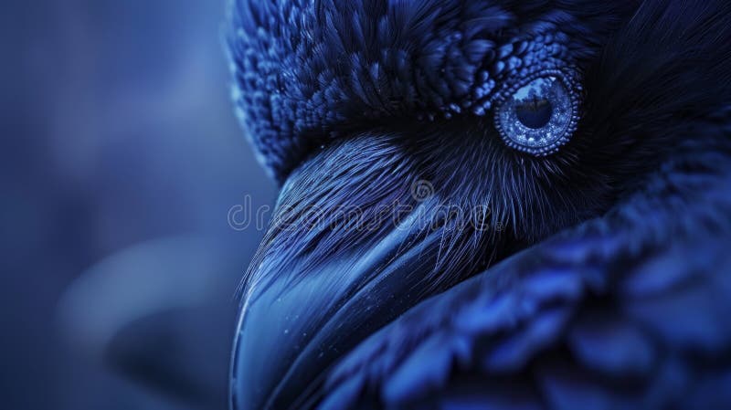 A Close Up of a Blue Bird with Large Eyes, AI Stock Photo - Image of ...