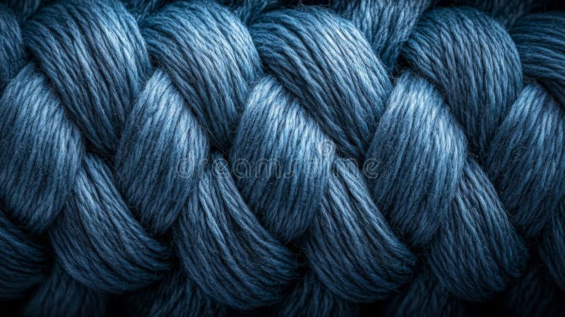 Close-Up of a Blue Braided Rope Texture Stock Illustration ...