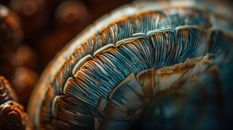 A Close Up of a Blue and Brown Object with Many Other Things in the ...