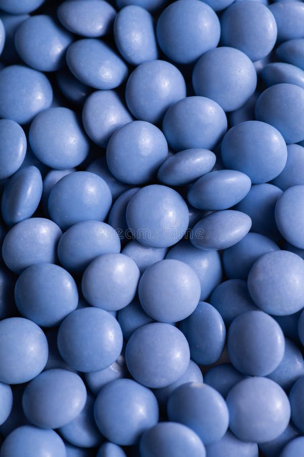 Close Up of Blue Candy Coated Chocolate Button Sprinkle Texture - M&Ms ...