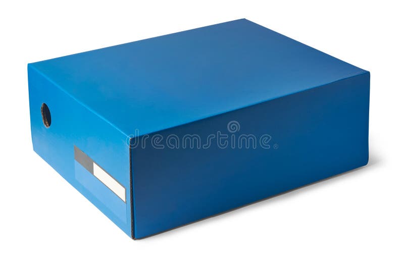 Close-up of Blue Cardboard Box or Shoe Box Isolated Stock Photo - Image ...