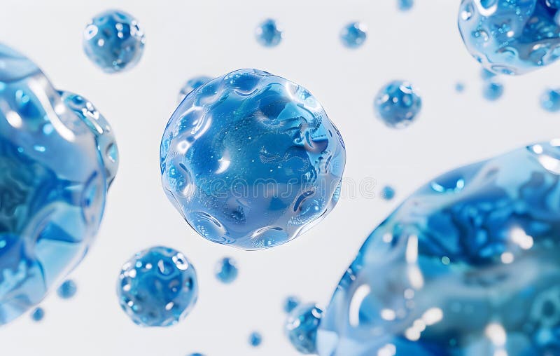 Abstract 3D Blue Cell Spheres Medical Imagery Stock Illustration ...