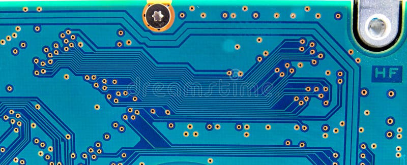 Close Up of the Blue Circuit Board Stock Image - Image of component ...