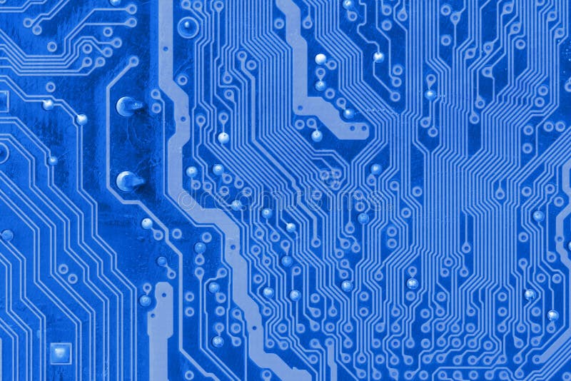 Close Up of the Blue Circuit Board Stock Image - Image of geometric ...