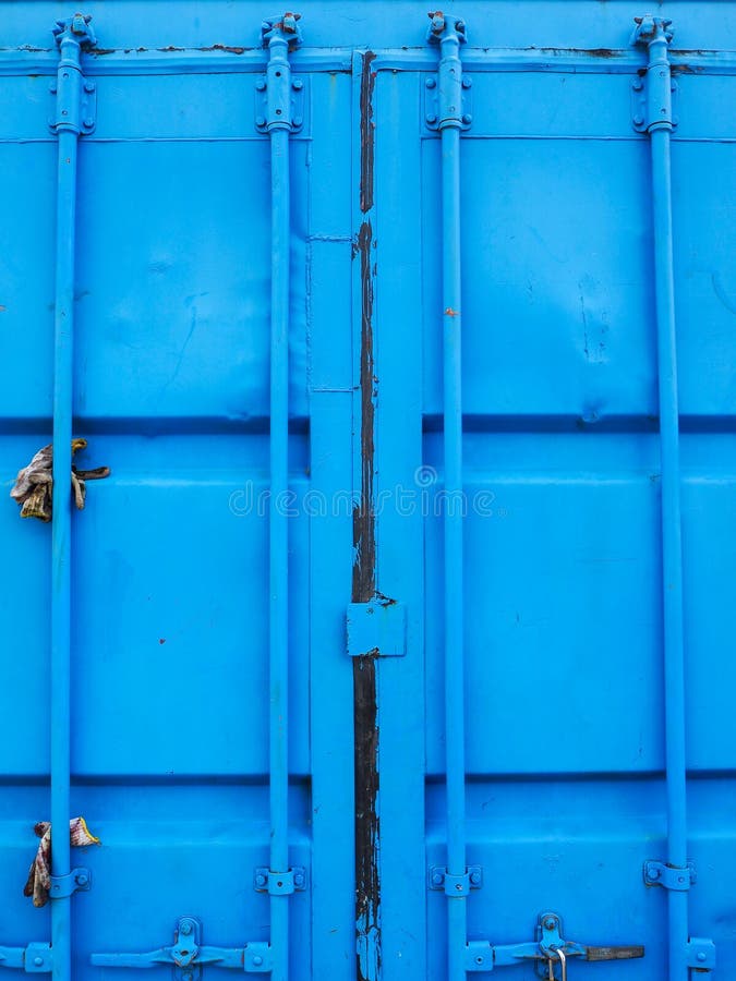 Close-up of a Blue Container Stock Photo - Image of transportation ...