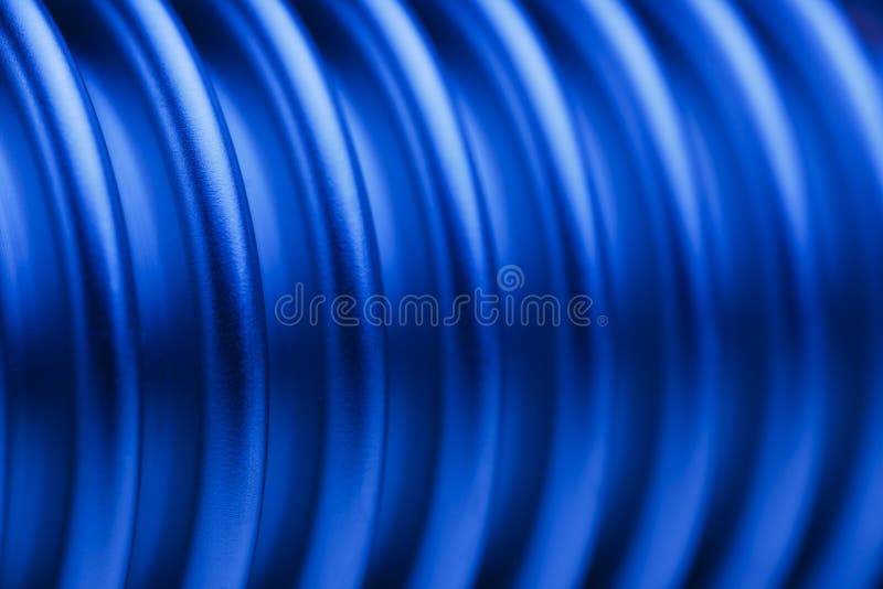 Close-up of a Blue Corrugated Pipe or Tube of Steel Stock Image - Image ...