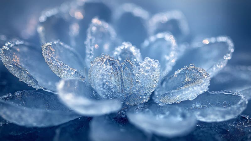 Close Up of a Blue Crystal Flower with Sparkling Petals Stock ...