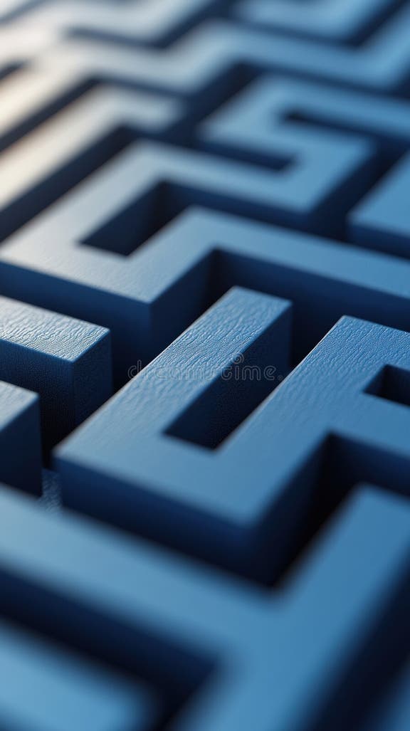 Abstract Blue Maze Symbolizing Problem-solving and Strategy Stock Image ...