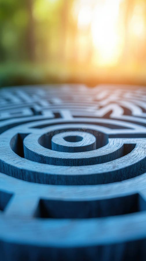 Abstract Blue Maze Symbolizing Problem-solving and Strategy Stock Photo ...