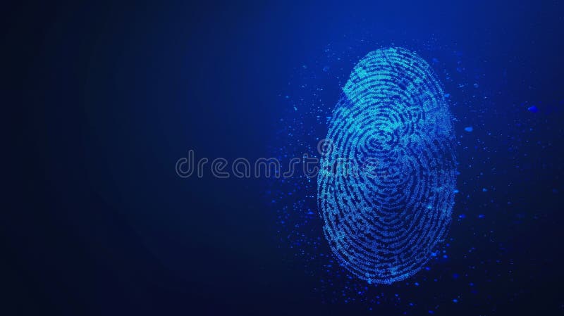 Blue Digital Fingerprint on Dark Background Stock Image - Image of ...
