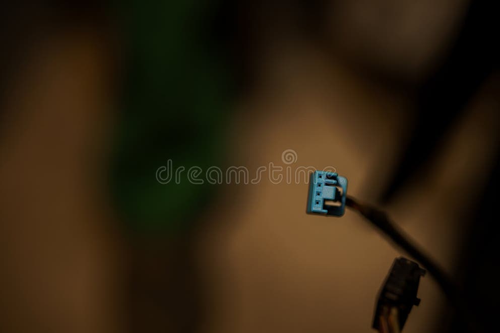 Close-Up of a Blue Electrical Connector on a Wired Assembly Stock Image ...