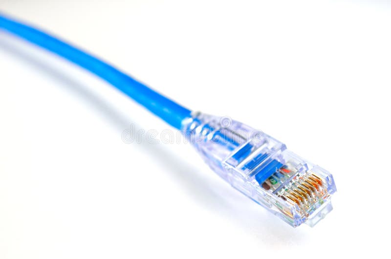 Close-up Of Blue Ethernet Cable Against White Background Picture. Image ...