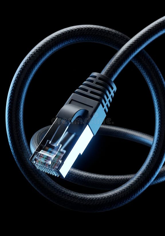 Close-up of Blue Ethernet Cable, Wired Internet Connection, Network ...