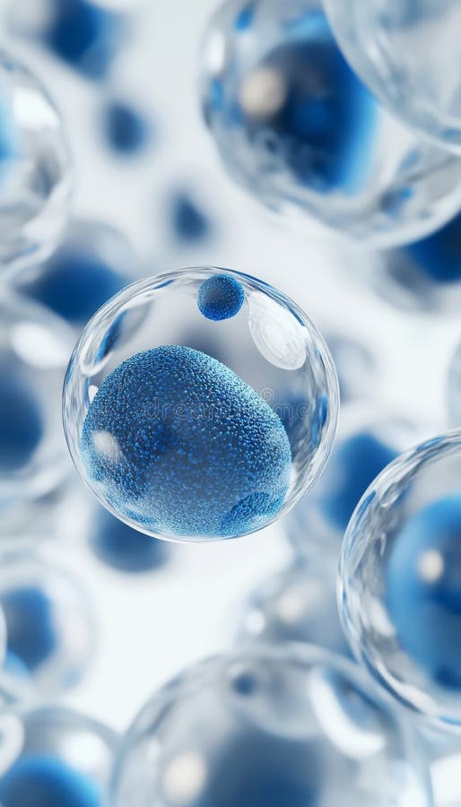 Close Up of Blue Exosome Particles in Transparent Spheres for Advanced ...