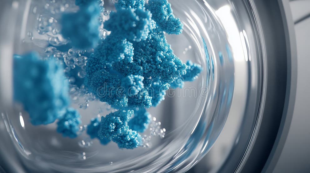 Close Up of Blue Exosome Particles in Transparent Spheres Showcasing ...
