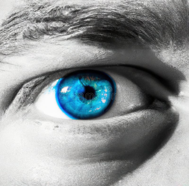 Close Up of Blue Eye of Caucasian Man Looking at Camera Stock ...