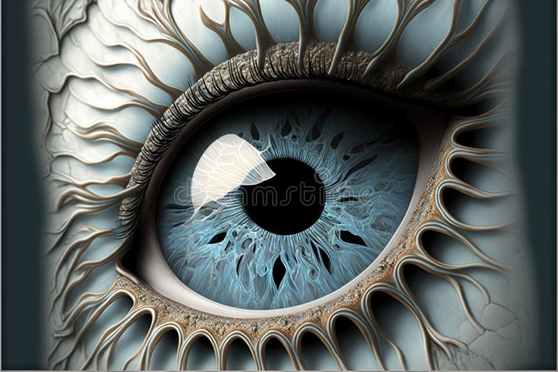 A Close Up of a Blue Eye with a Pattern on it S Iris and a White ...