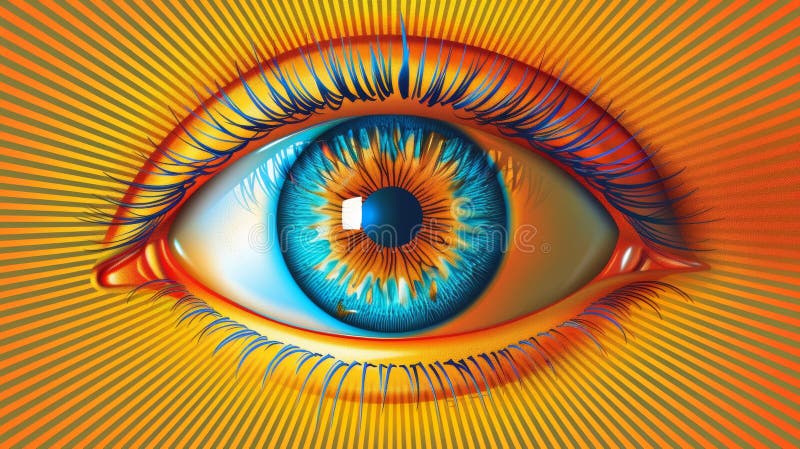 A Close Up of a Blue Eye with Rays Coming Out from it, AI Stock Image ...